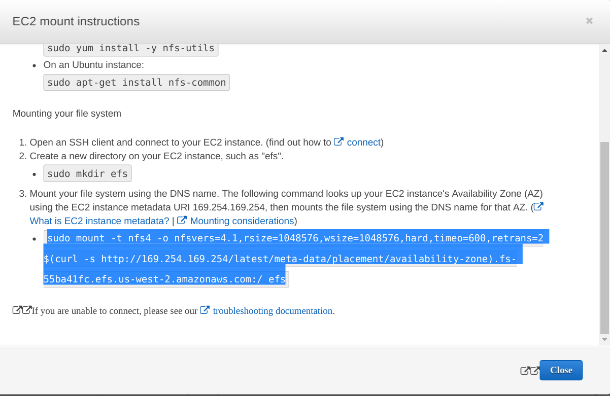 Mount Amazon Elastic File System (EFS) to EC2 – Studytrails